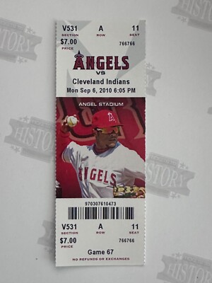 2010 Cleveland Indians at LA Angels Ticket 9/6/10 Hunter Home Run | eBay