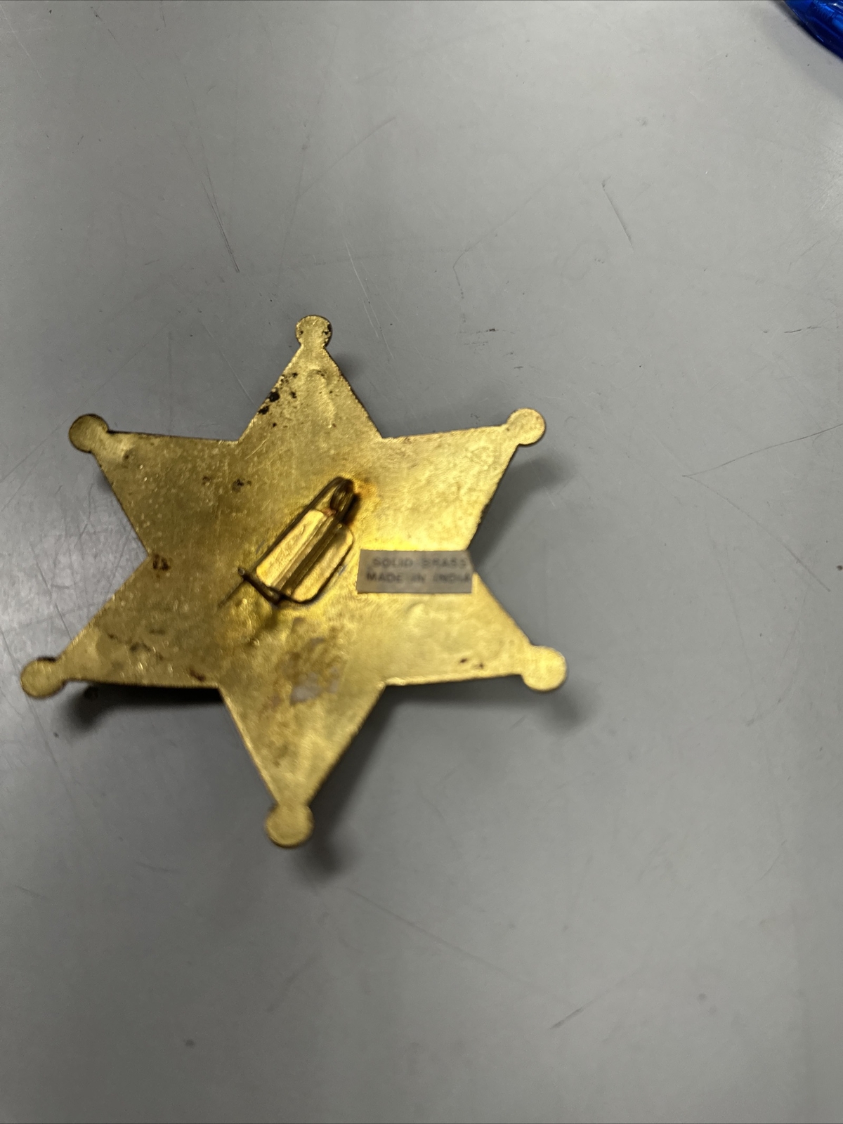 Fox Stamp Vintage Solid Brass Sheriff Badge Pin Back | eBay