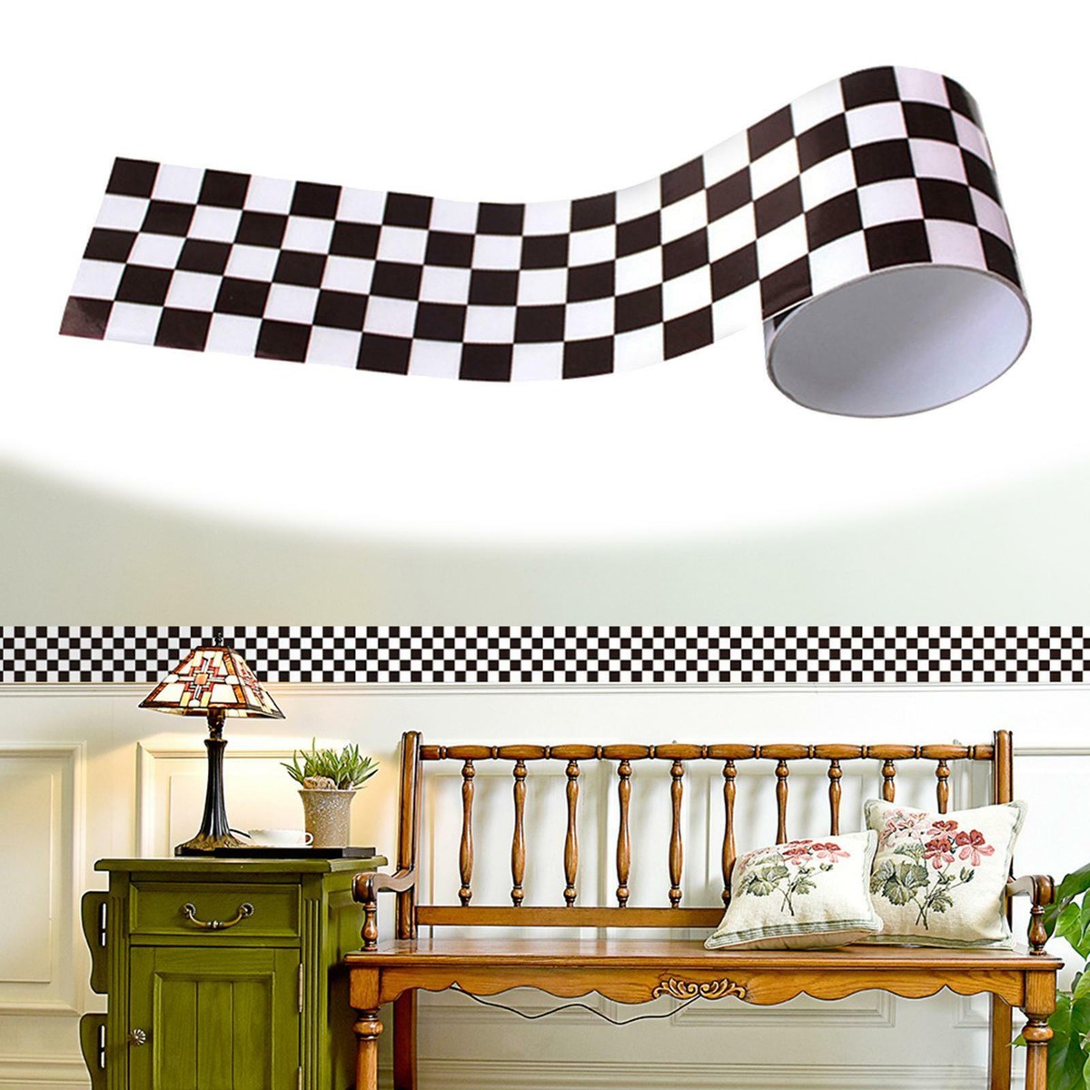 Wallpaper Border Checkered Ideas For Painting A Checkerboard Border On