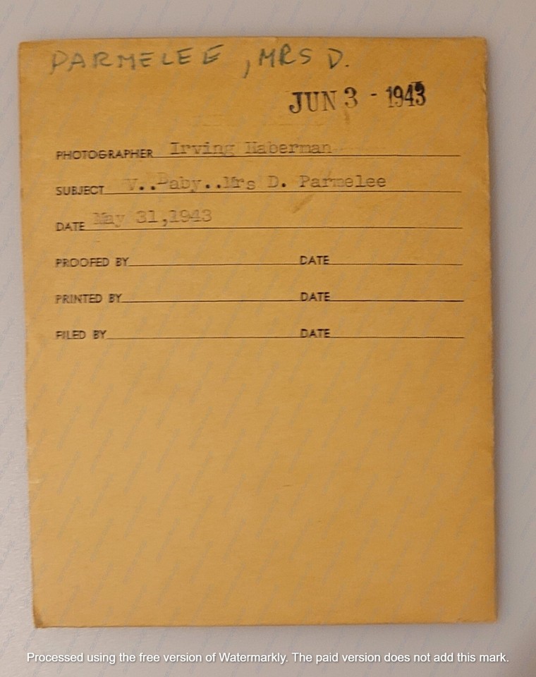 FAMOUS PHOTOGRAPHER 2 1943 V MAIL BABY WWII PARMELEE NEGATIVE LOT ...