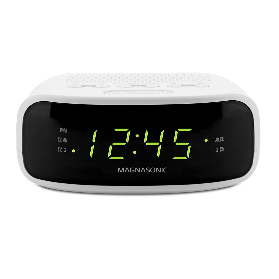 Magnasonic Digital AM/FM Clock Radio with Battery Backup, Dual Alarm ...