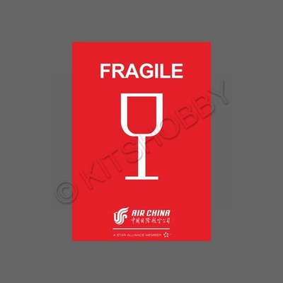 Air China Fragile luggage Sticker (Size 10.3 cm x 7.2 cm) | eBay
