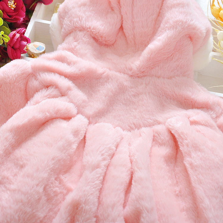 Kids Baby Girls Warm Cape outerwear Hooded Coral Velvet coat Newborn ...