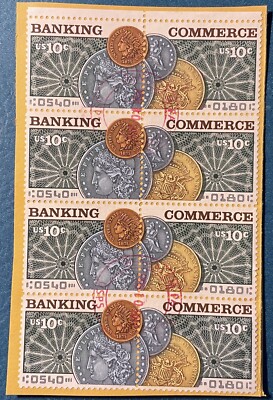 USA 1975 10 cents Banking & Commerce Block Used on paper #Br2 - US ...