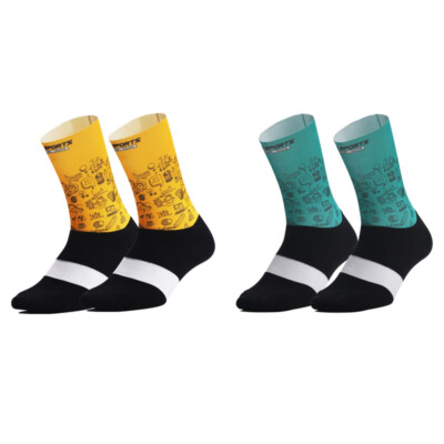 2Pairs Cycling Socks Riding Bicycle Bike Sport Ankle Socks XC MTB Green ...