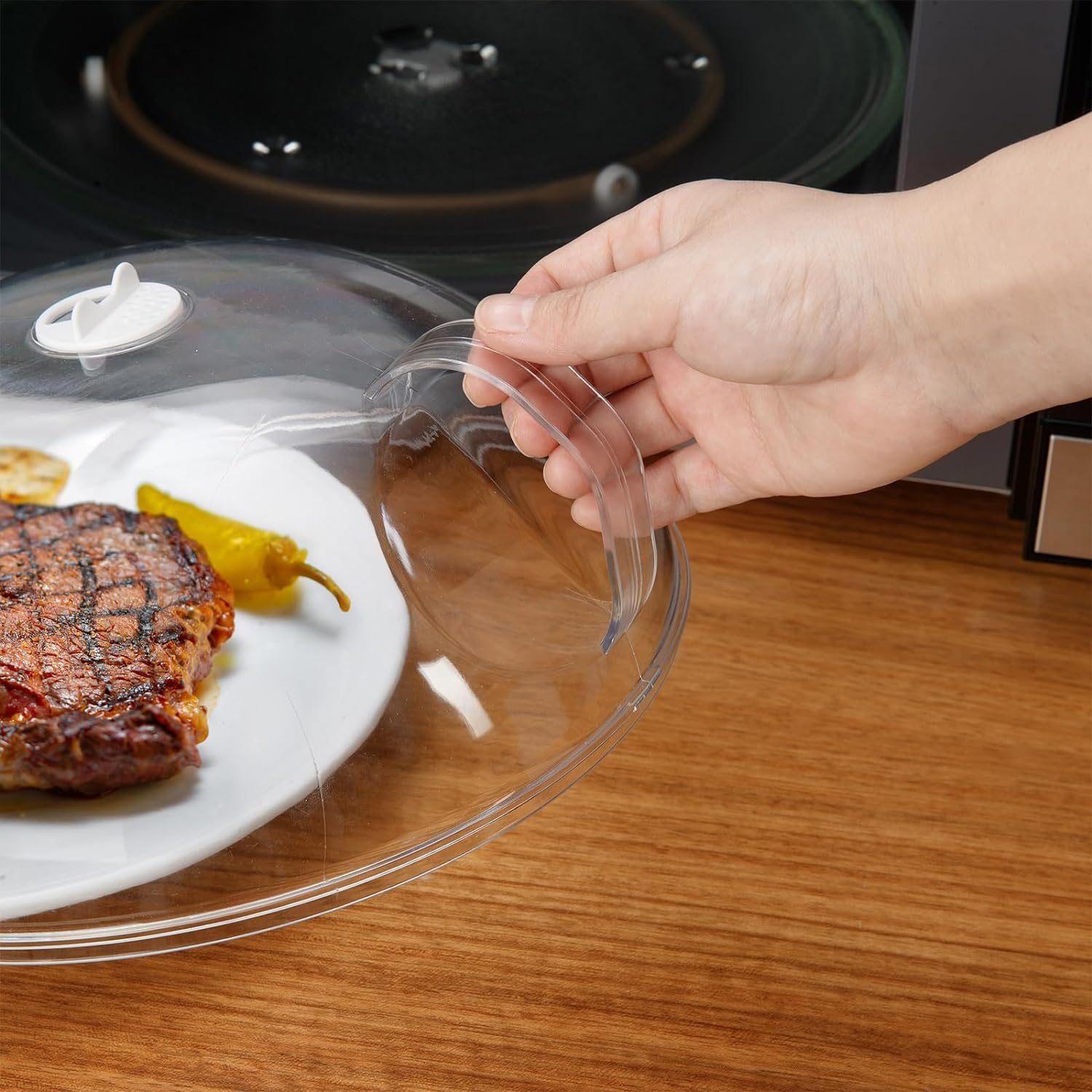 Microwave Splatter Cover for Food,Clear Microwave Splash Guard Cooker ...