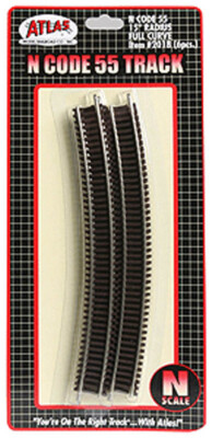 Atlas N Scale Code 55 15" Radius Curve 6-Pack Model Train Track | eBay