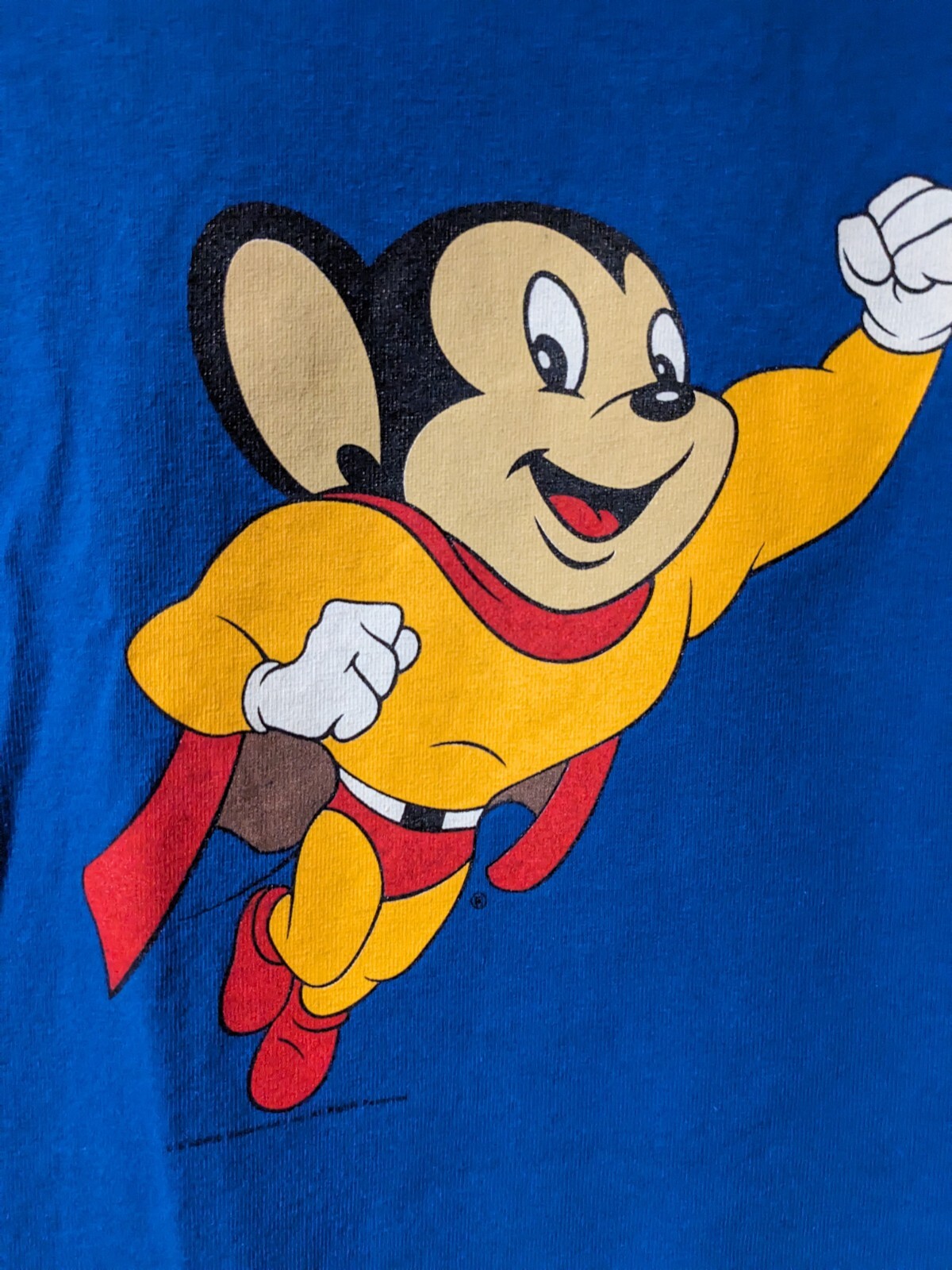 Vintage 2004 Mighty Mouse Center Logo Blue Large T-Sh… - Gem