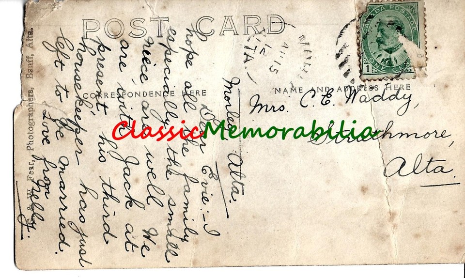 Vintage Original PostCard Canada 1912 Morley Mînî Thnî Nakoda First ...