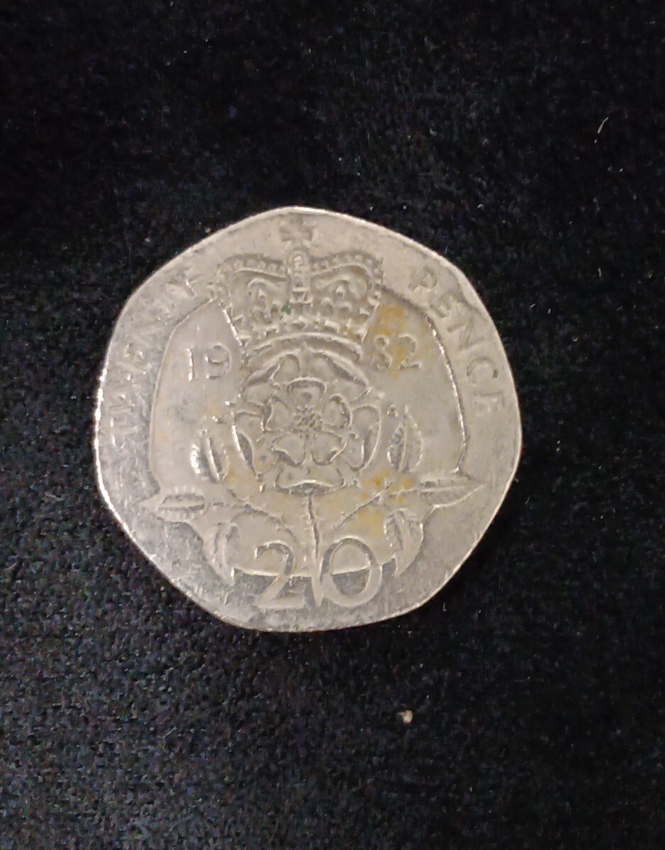 1982 Twenty Pence Rare Coin Uk Collectibles Queen Elizabeth II, D. G ...