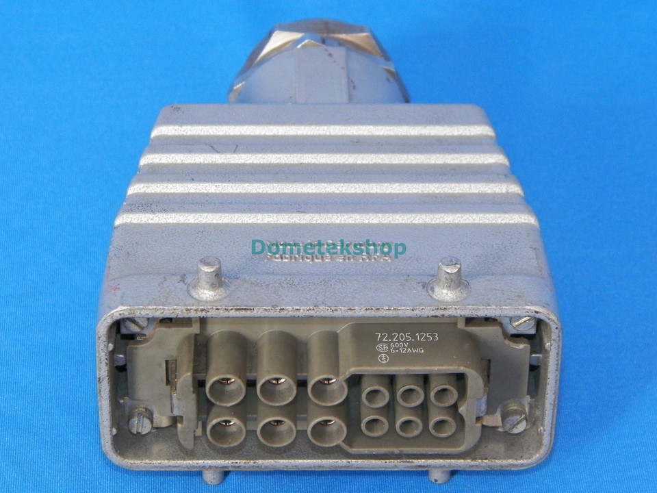 Harting Han 72.205.1253 cable connector, 6 pins 16 Amp + 6 pins 35 Amp ...