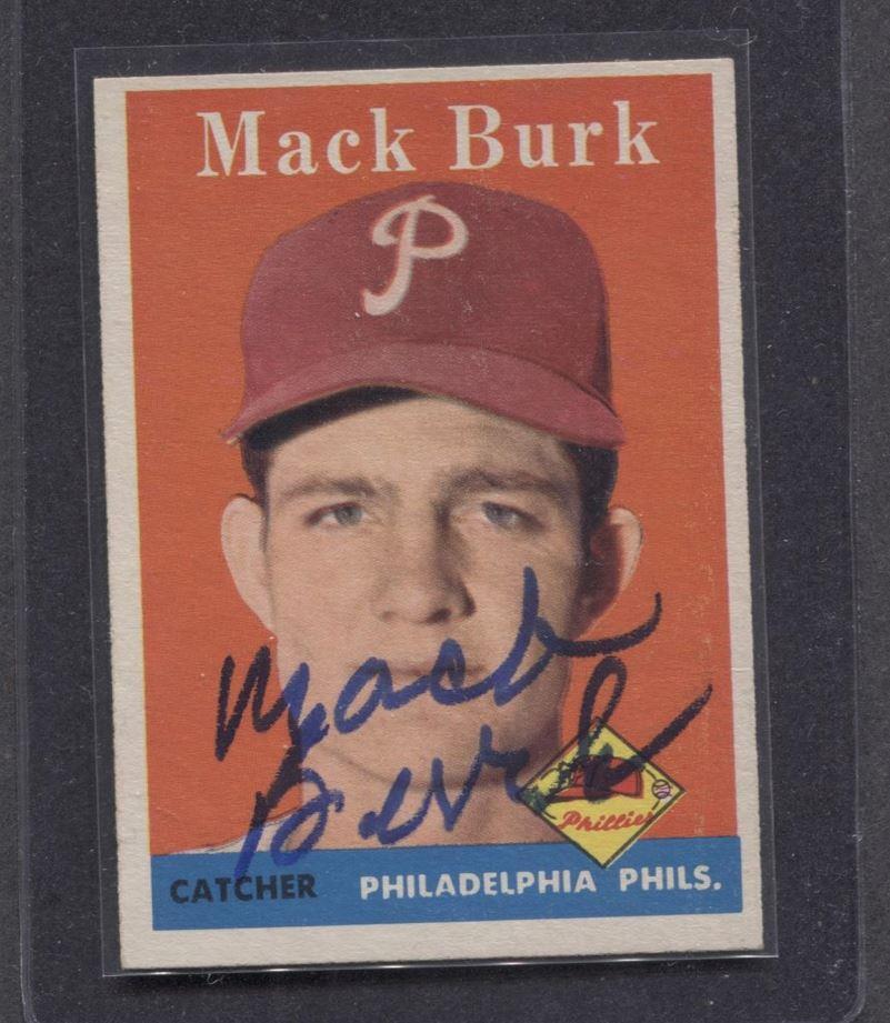 1958 Topps #278 Mack Burk Signed Card (Phillies) (Flat Rate Ship) | eBay