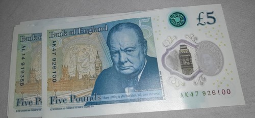 AK47 £5 Note Genuine Banknote GBP Five Pound Real Note low 0 Serial ...
