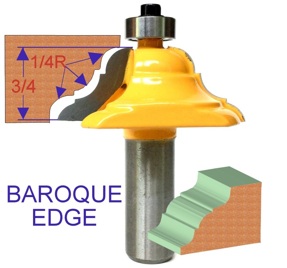 1 pc 1/2" SH French Baroque Handrail Edge Forming Router Bit sct-888 | eBay