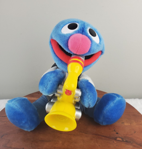 Vintage Tyco 1999 Grover 8” Plush Toy Animated Saxophone Musical Sesame ...