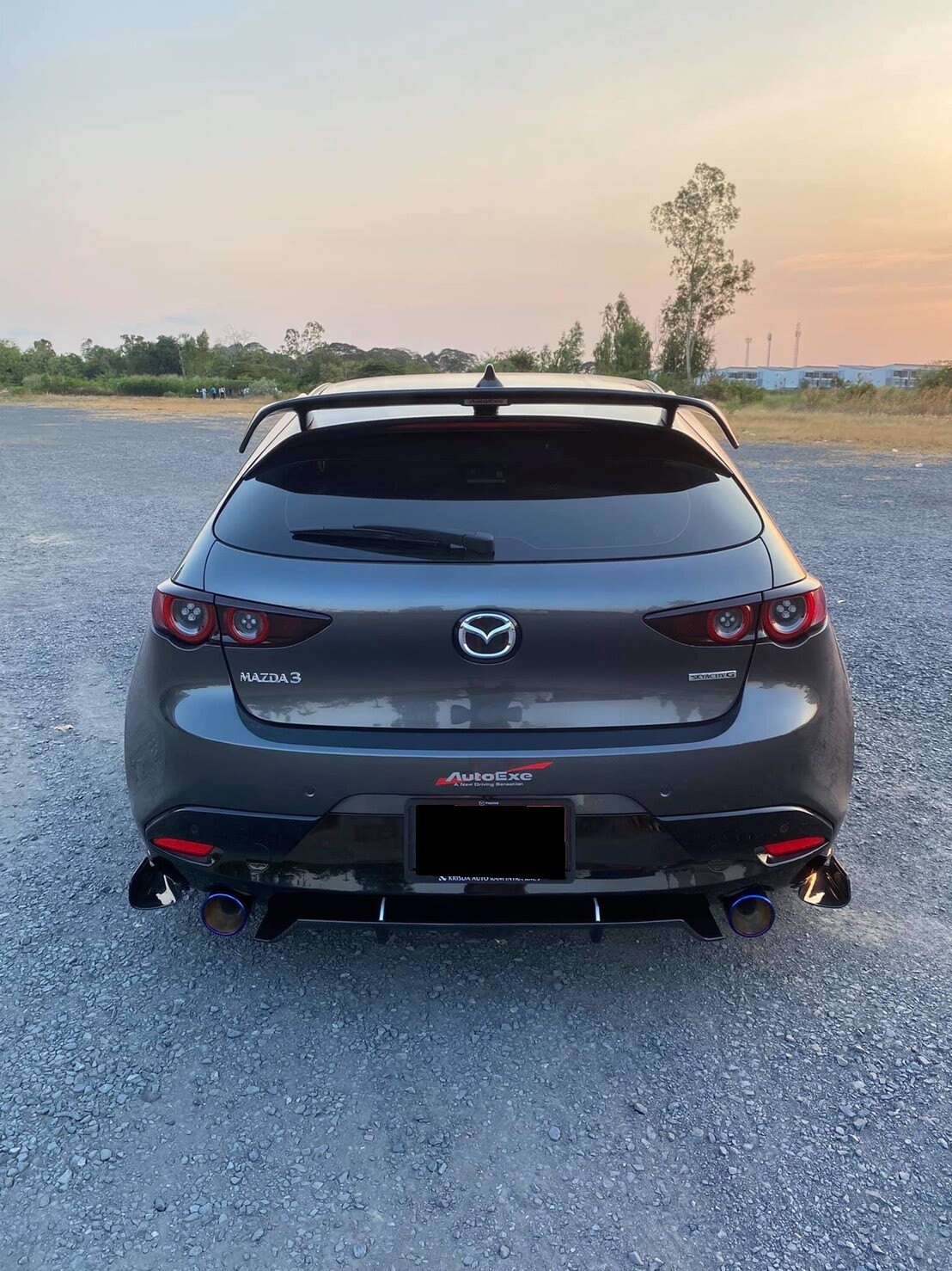 for mazda 3 BP 2019 2020 hatchback body kit Front lip + rear diffuser ...