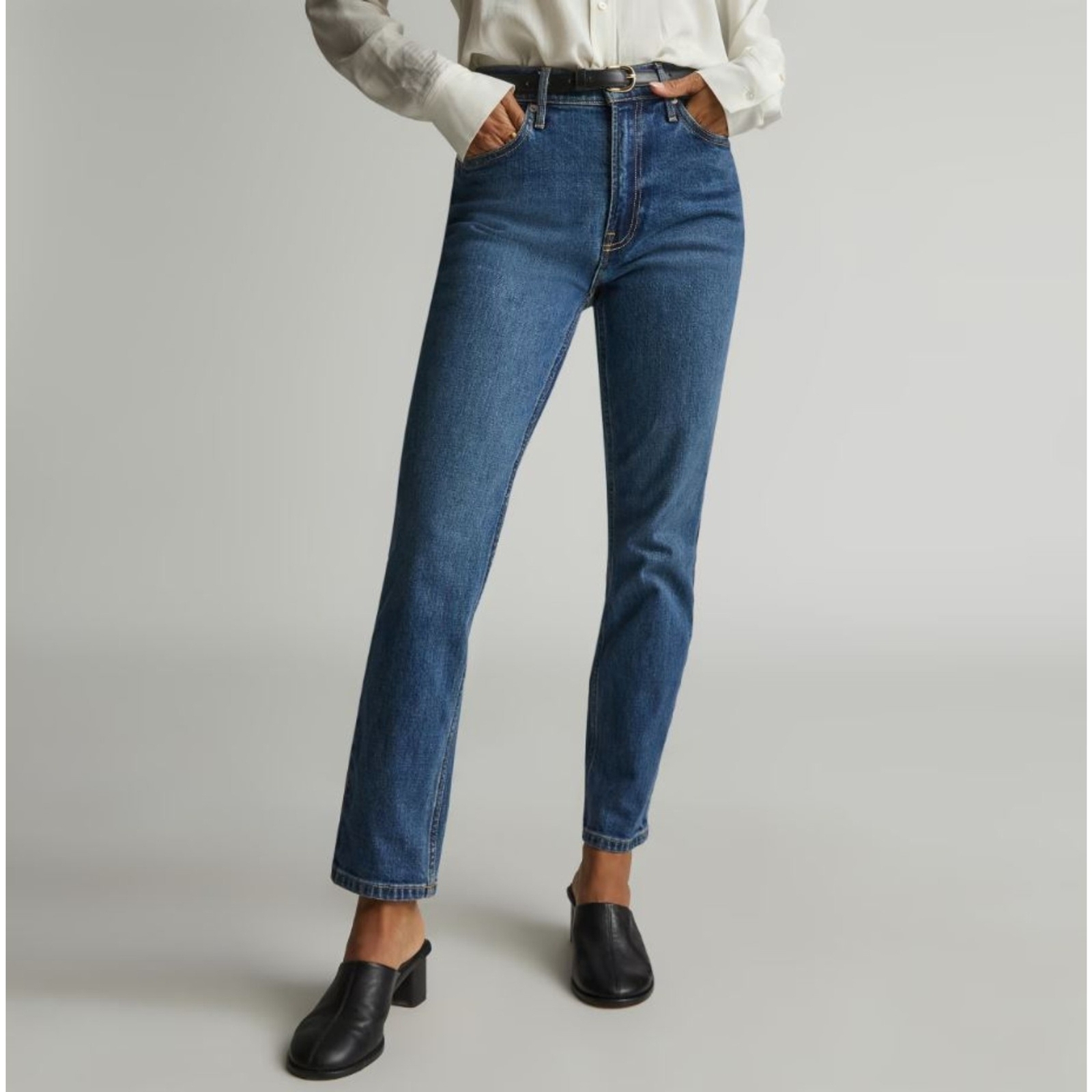 EVERLANE The High Rise Cheeky Straight Leg Button Fly… - Gem