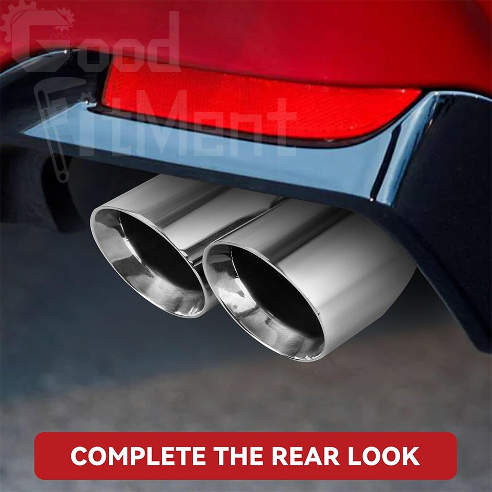 For Benz C63 C300 C350 W204 2x 9.5" Long Dual Exhaust Tip 2.5" Inlet 3. ...