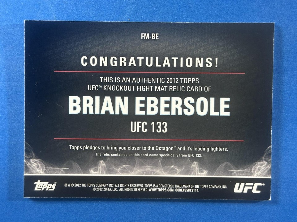 2012 Topps UFC Knockout Fight Mat Relics Brian Ebersole #/288 | eBay