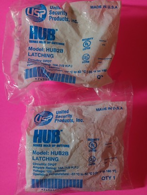 2x UNITED SECURITY PRODUCTS HUB2B Latching Hold-Up Button DPDT, 6 Screw ...