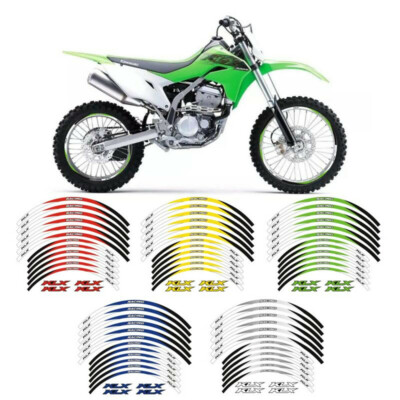 21" 18" RIM WHEEL STICKERS STRIPES FOR KAWASAKI KLX 300/R KLX 230 230R ...