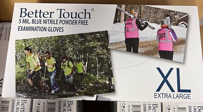 Better Touch Nitrile Examination Gloves XL 5 Mil. Blue Nitrile Powder ...