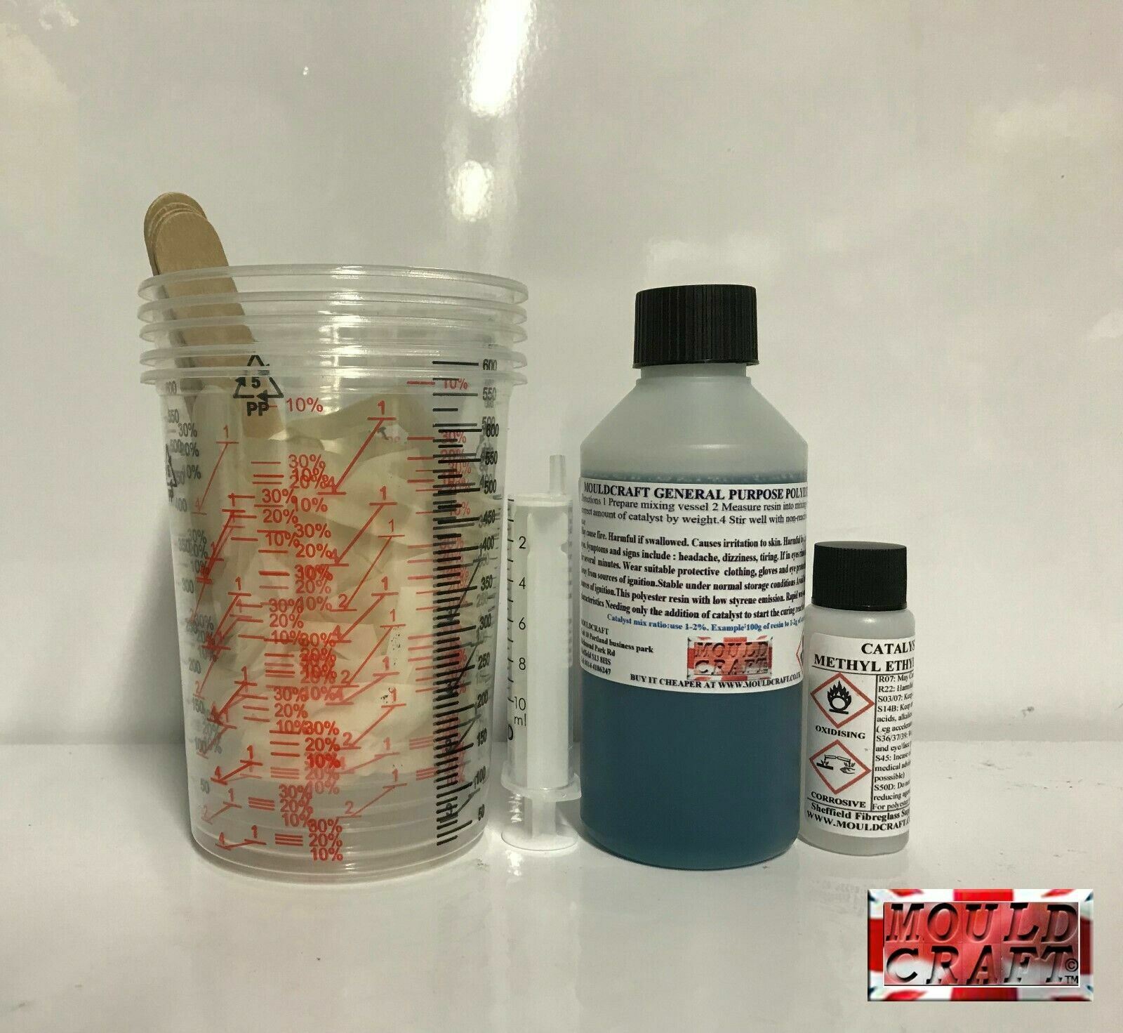 MOULDCRAFT GENERAL PURPOSE POLYESTER RESIN KITS 250g 500g 1kg 5kg 10KG ...