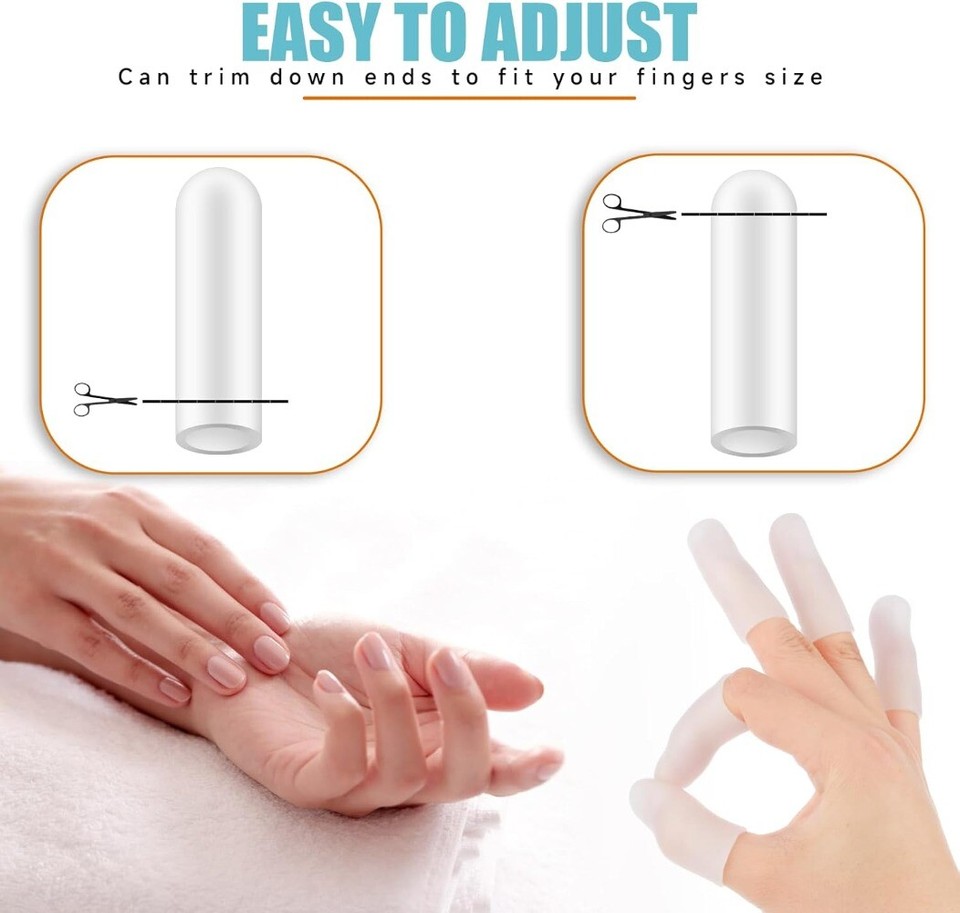 Finger Protectors Gel Finger Cots Covers Clear Finger Protector Sleeve ...