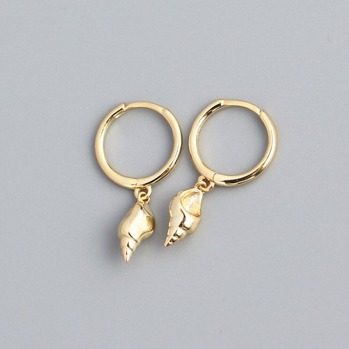 925 Sterling Silver Conch Shells Huggie Hoop Dangle Drop Earrings | eBay