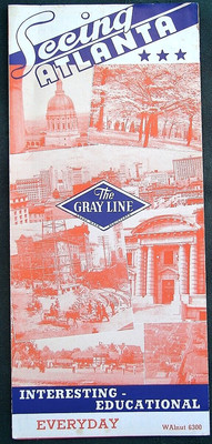 Seeing ATLANTA Georgia Gray Line Bus Tours orig 1950s Tourist Brochure ...