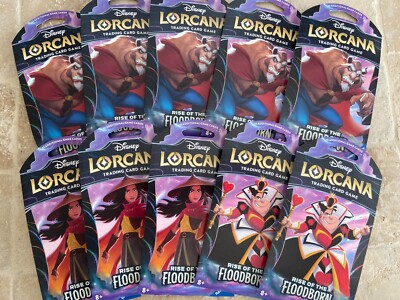 Disney Lorcana Chapter 2 Rise of the Floodborn 10 Sleeved Booster Packs ...