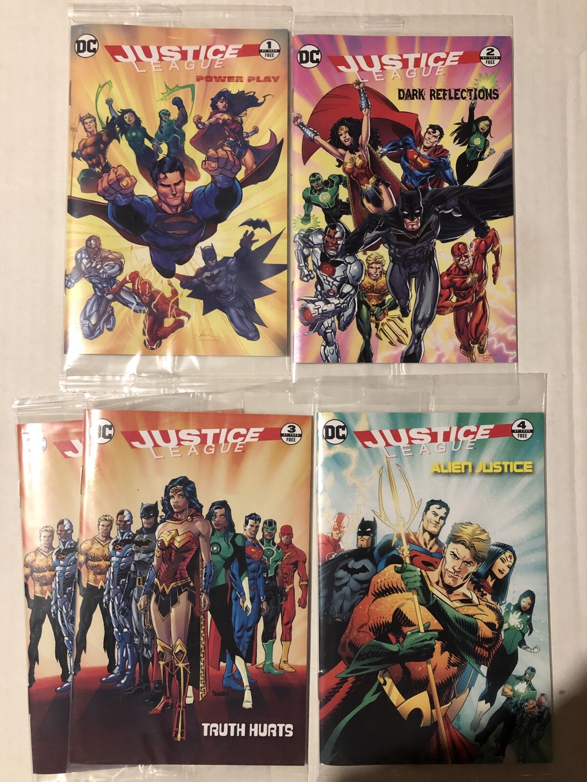 Justice League DC Mini Comics General Mills Cereal 2017 Set 1-4 + 1 ...