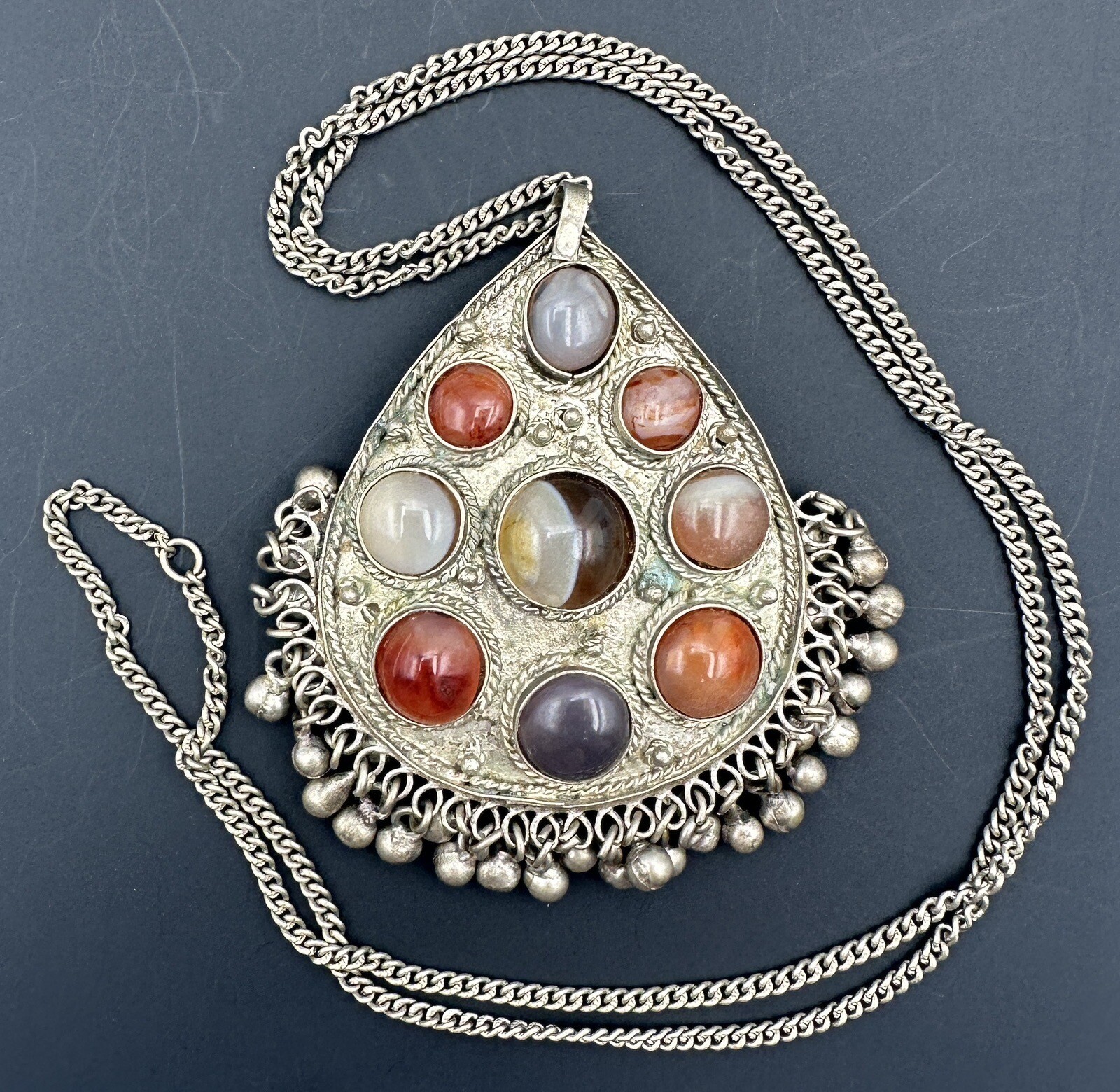 Vintage Asian Indian Hindu Style Pendant Double Sided… - Gem