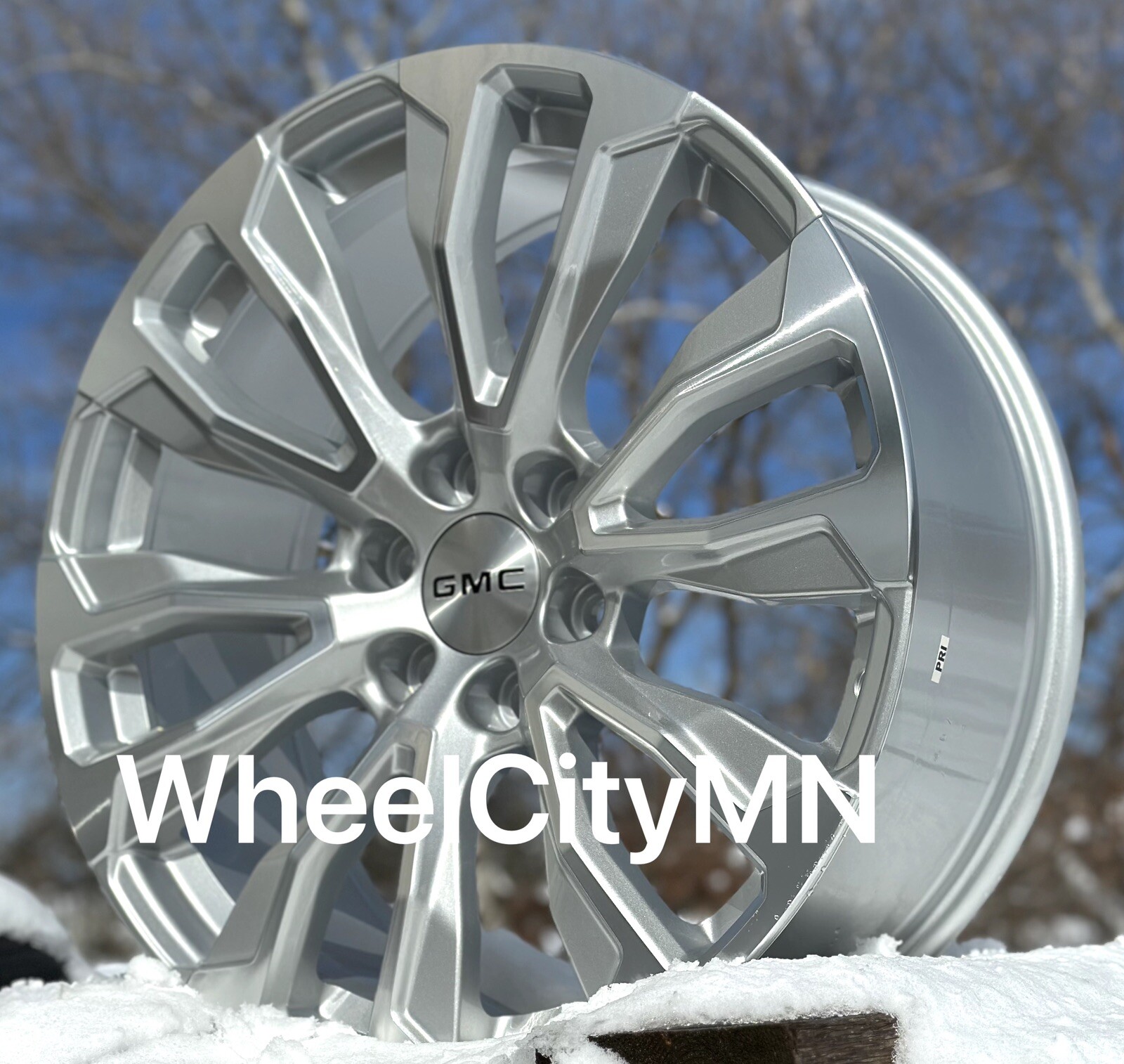 22" silver machine OE replica 14025 rims fits 2023 GMC Sierra Yukon ...