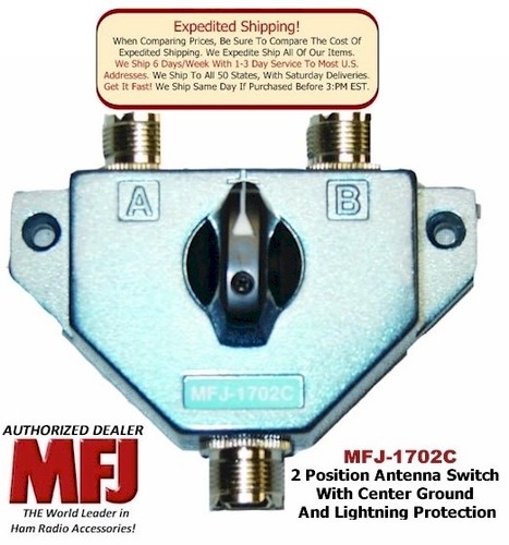 Buy NEW MFJ 1702C 2 Position Antenna Switch Has Center Ground ...