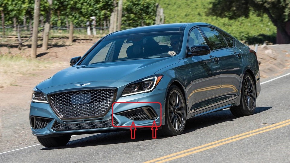 Genuine Front Mesh Grille & Chrome Molding Genesis G80 SPORT Left ...