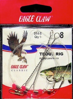 EAGLE CLAW SIZE 8 TROUT RIG (014-8 ), MADE FOR TROUT, BRAND NEW ...