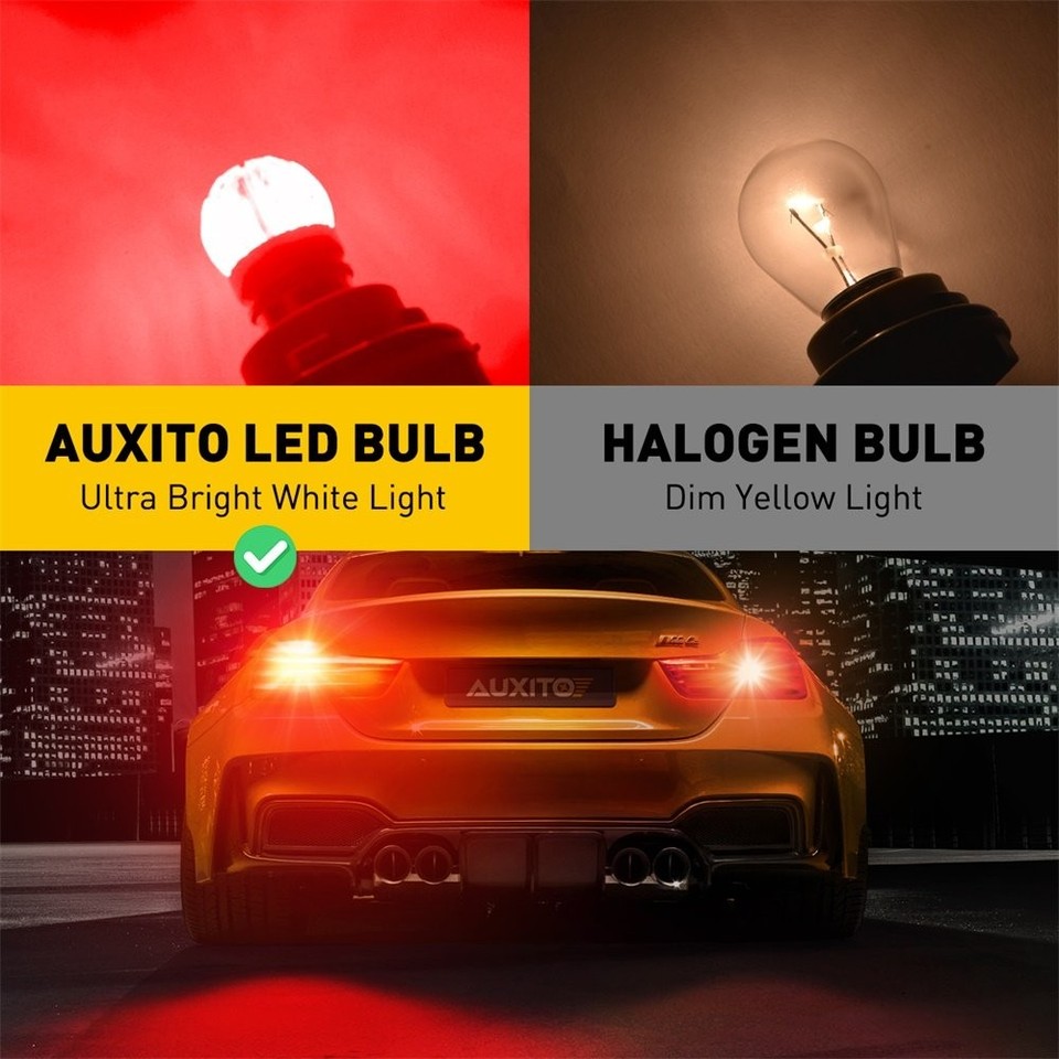 2X AUXITO 7507 1157 BAY15D CANBUS Red LED Bulb Tail Stop Brake Signal ...