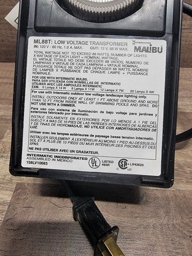 Intermatic Malibu ML88T Low Voltage Transformer Automatic Timer *Never ...
