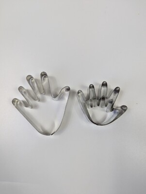 Hand Shaped Metal Cookie Cutters High Five Set Of 2 Baking | eBay