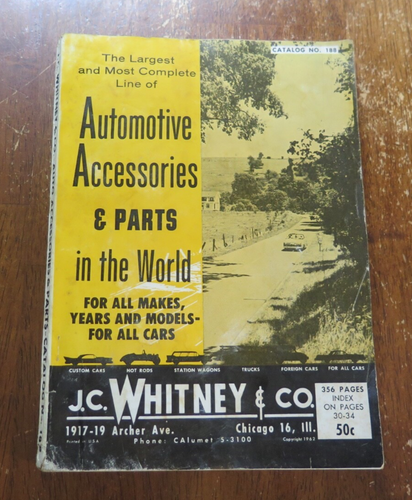 J.C. Whitney 1962 Catalog 188, 356 Pages, Auto Parts Accessories | eBay