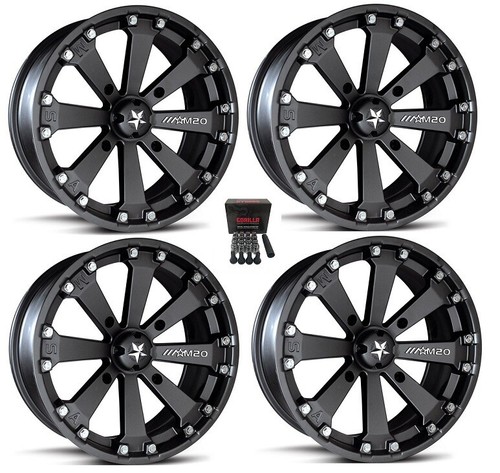 MSA M20 Kore ATV Wheels/Rims Black 14" Arctic Cat TBX TRV MudPro | eBay