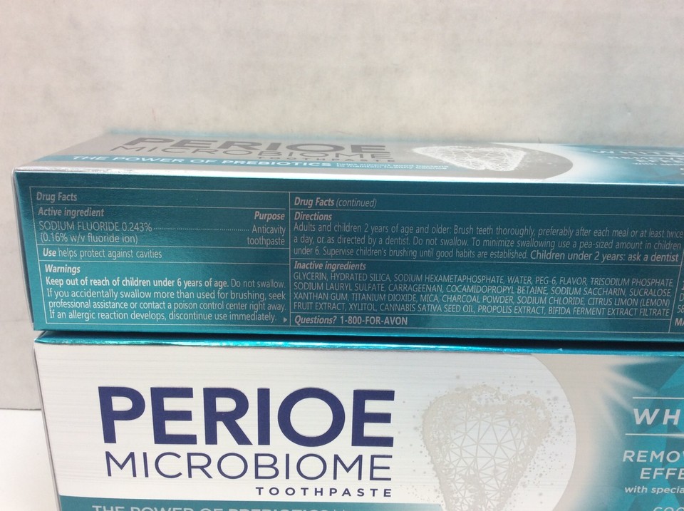 Avon Perioe Microbiome Whitening Toothpaste, Cool Mint, 4.1 Oz., 2/BOX ...