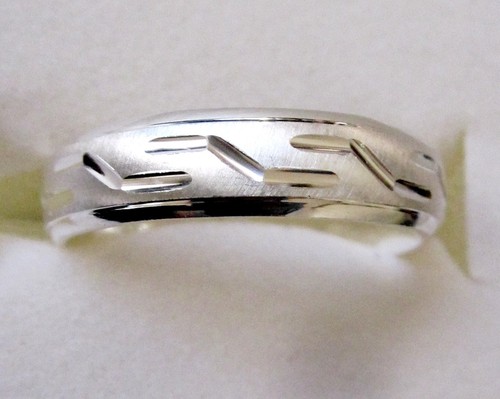 Men's / Women's Z Pattern Band Ring / size 8 / 925 Sterling Silver, 4.2 ...