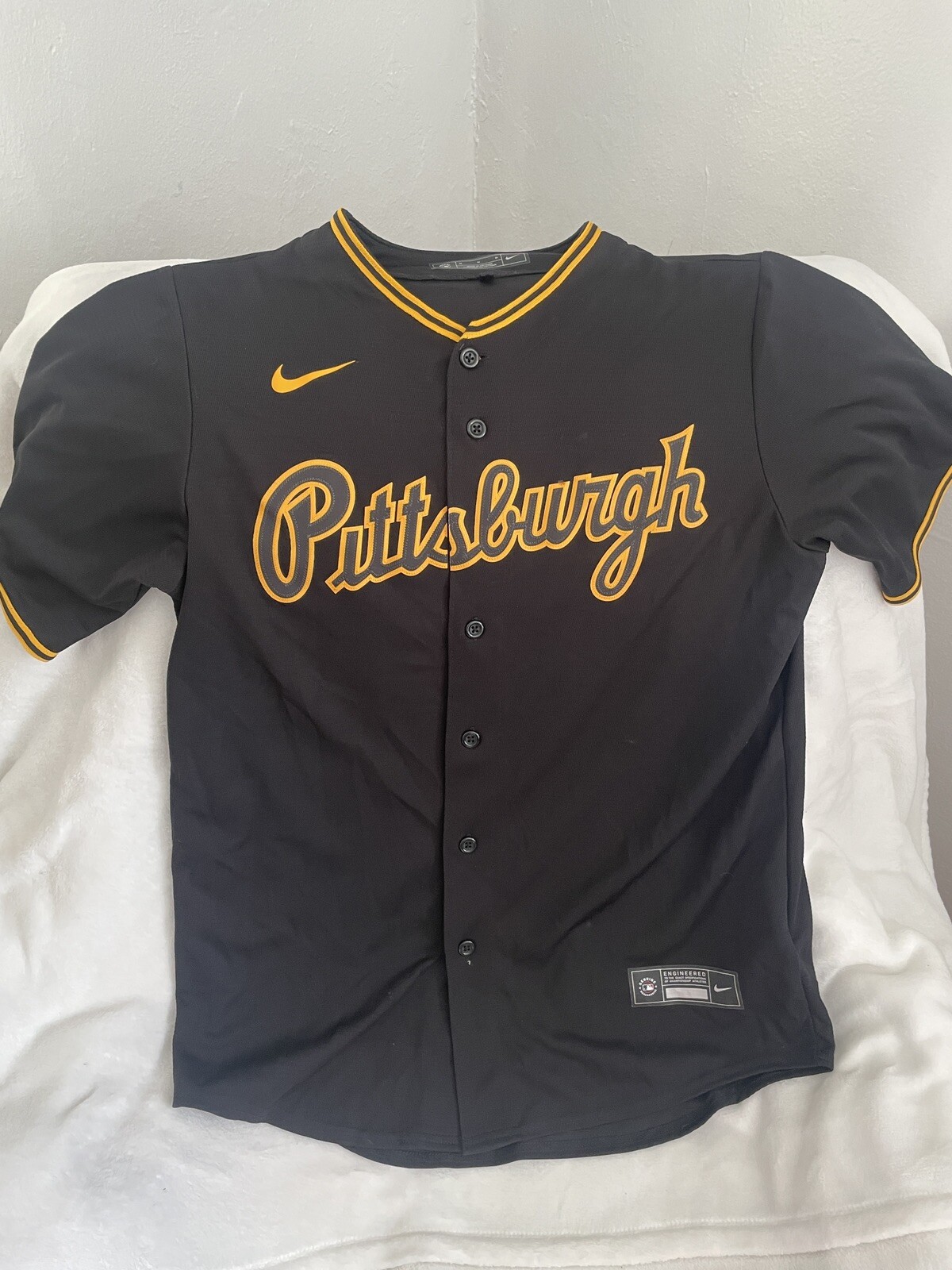 Nike Authentic Pittsburgh Pirates MLB Baseball Hayes 13 Black Jersey ...