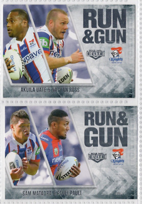 🔥 2016 ELITE INSERT RUN & GUN NEWCASTLE KNIGHTS SET #RG15 & RG16 🔥FREE ...