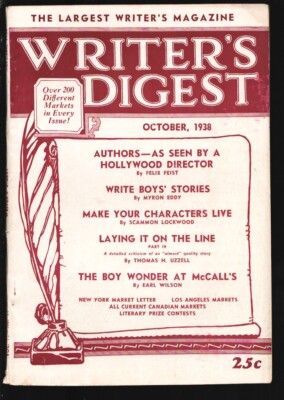 PULP: Writer's Digest 10/1938-Magazine for writers-Pulp magazine market ...