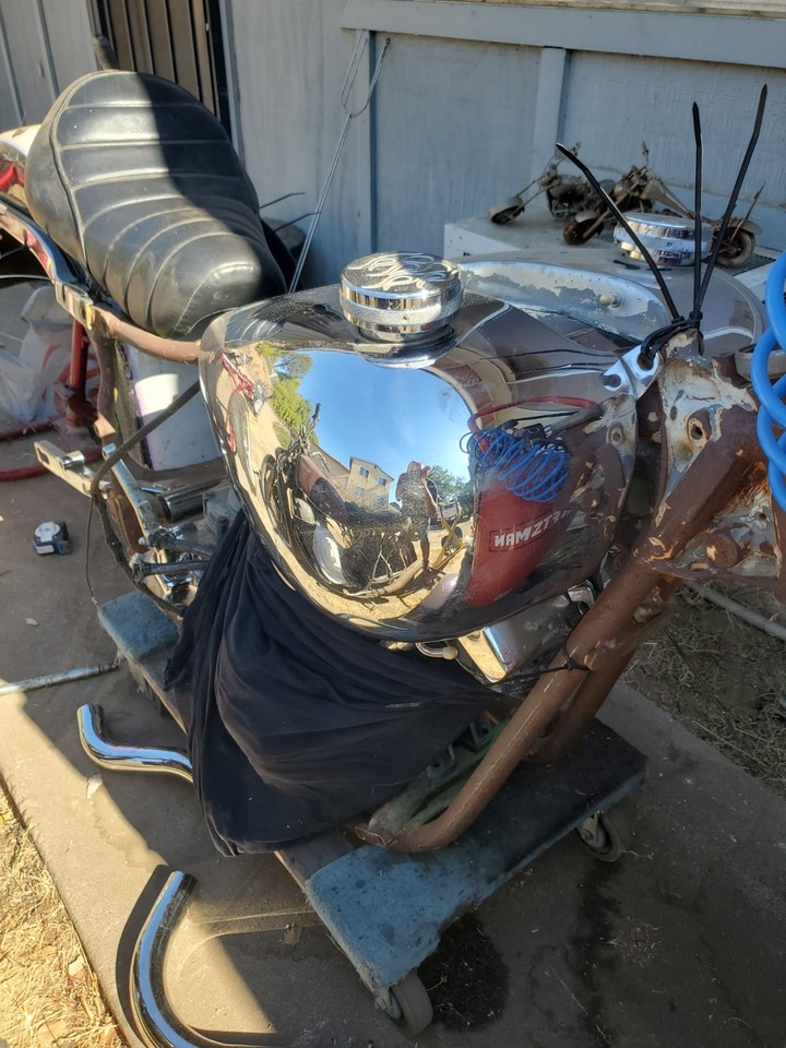 Harley Davidson Chrome Gas Tank Split Shovelhead Chopper Fuel | eBay