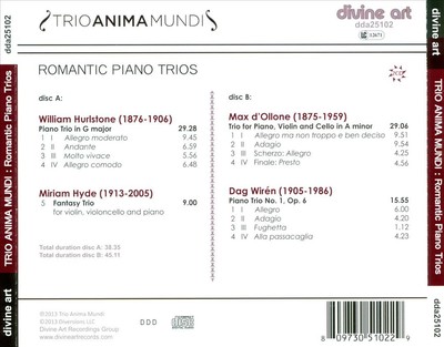 TRIO ANIMA MUNDI ROMANTIC PIANO TRIOS NEW CD 809730510229| eBay