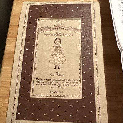 Clothing Patterns For A Very Small Greiner Style Doll By Gail Wilson | eBay